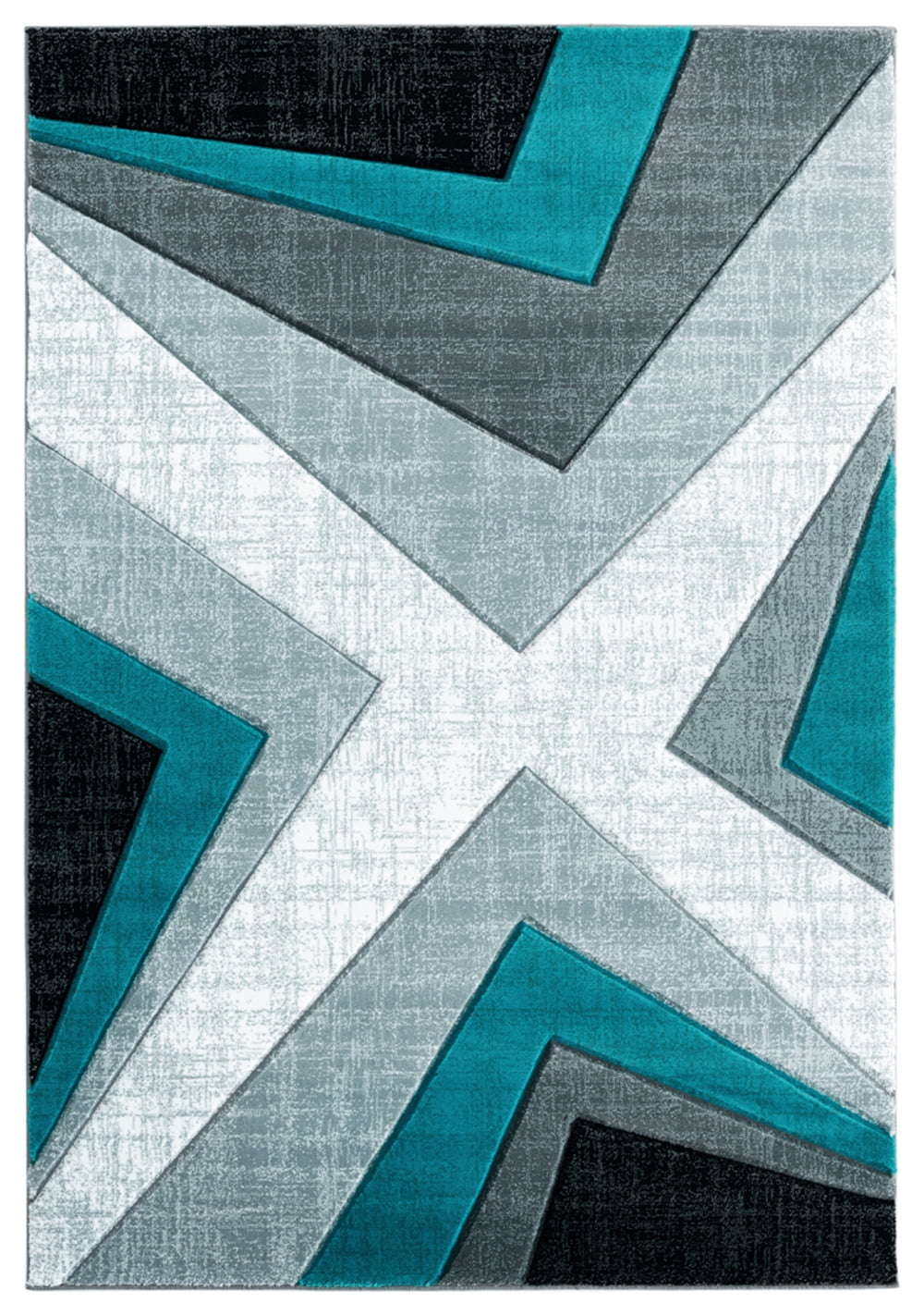 Designer Home Swan Area Rug 2050 10069 Zine Turquoise Cubes Cross 5' 3 ...
