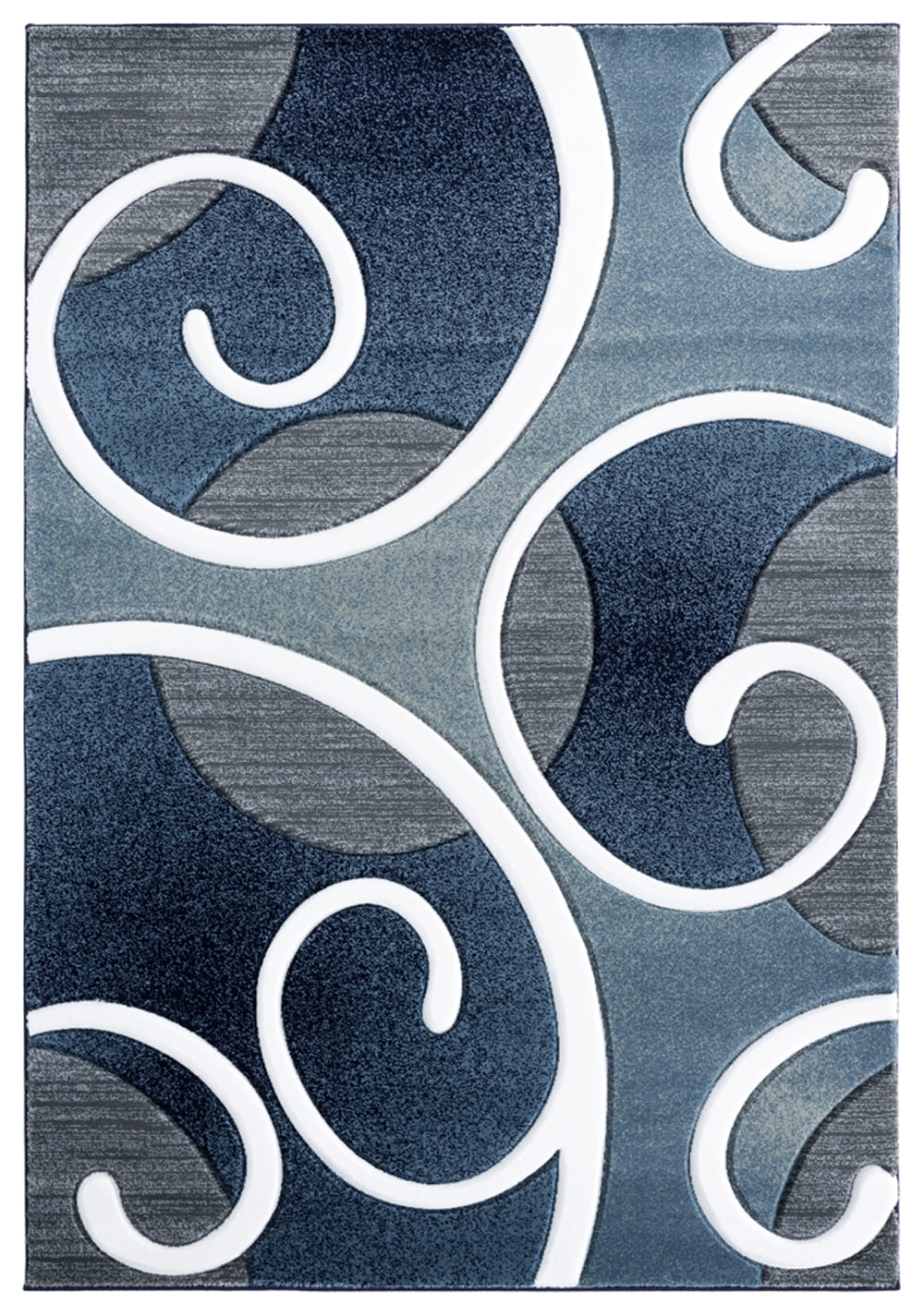 Designer Home Swan Area Rug 2050 10364 Riley Navy Rings Curls 7' 10" x ...