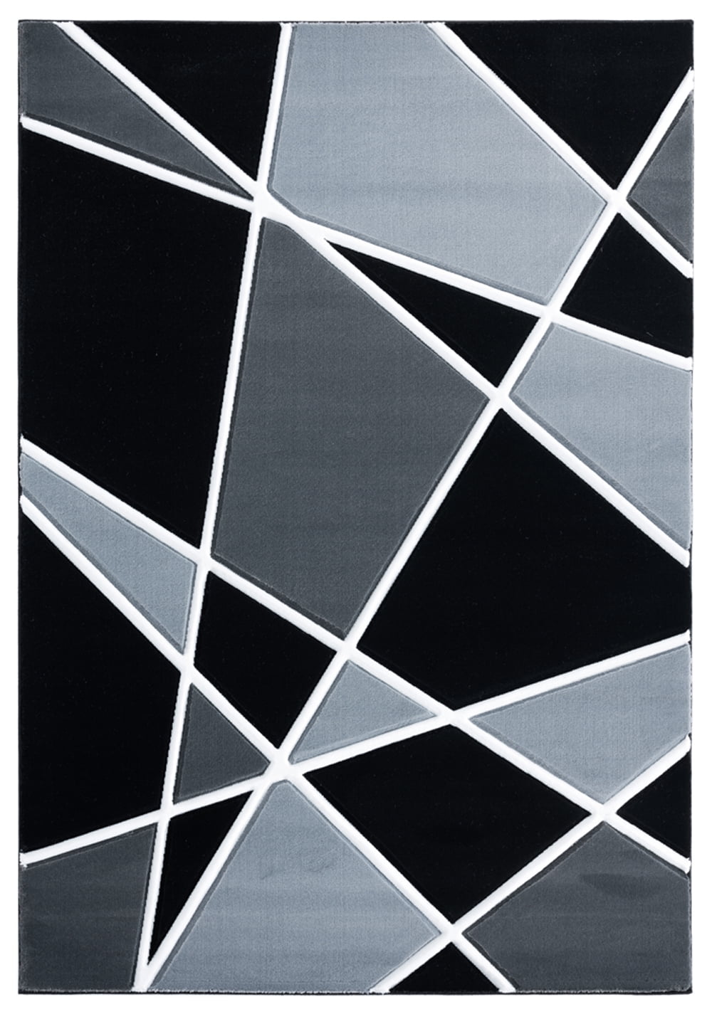 Designer Home Swan Area Rug 2050 10872 Kanza Grey Lines Slices 2' 7" x ...