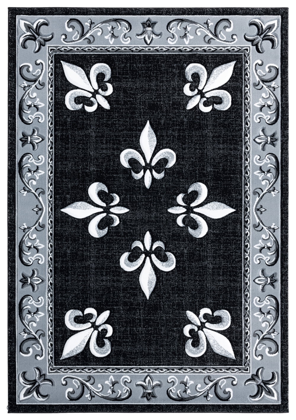 Designer Home Swan Area Rug 2050 11070 Casselton Black Scrolls Curves 2 ...