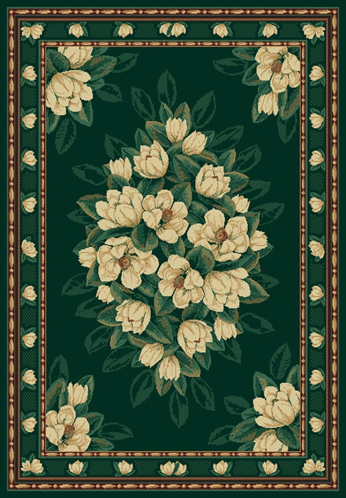 Designer Home Urban Area Rug 040-37042 Magnolia Hunter Floral Magnolias ...