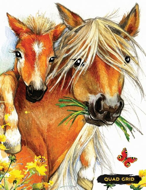 Designer Horses: Quad Grid : Horse Composition Notebook Graph Ruled ...