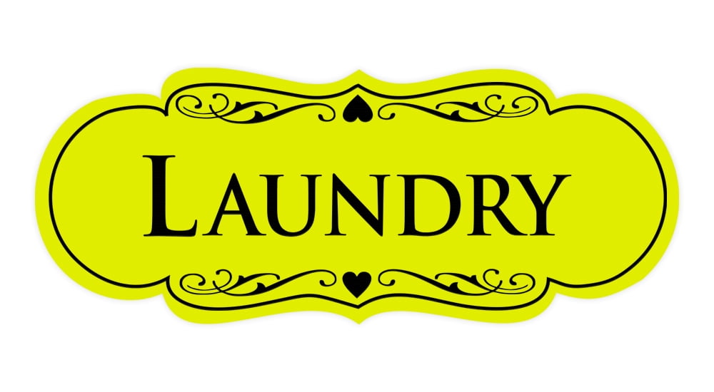 Designer Laundry Sign (Yellow / Black) - Medium 2.75x7" - Walmart.com