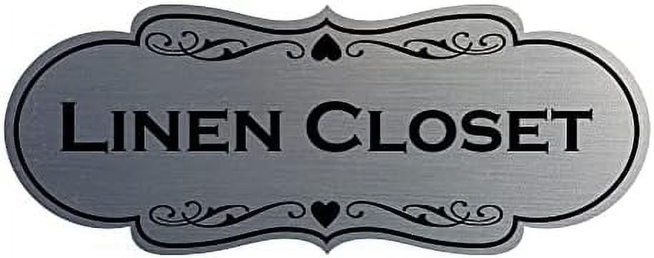 Designer Linen Closet Sign (Brushed Silver) - Large - Walmart.com