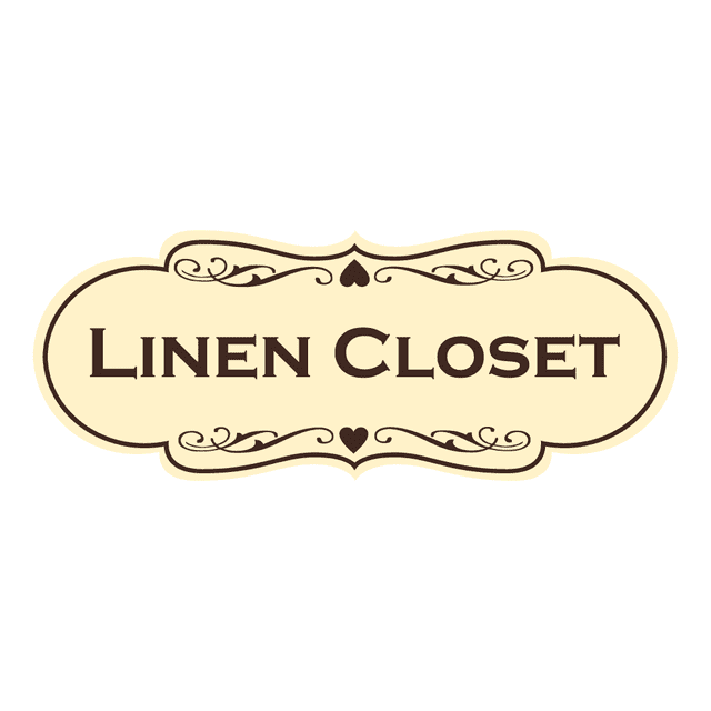 Designer Linen Closet Sign (Ivory/Dark Brown) - Large - Walmart.com
