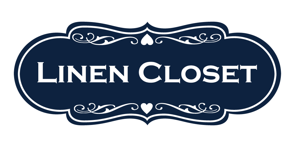 Designer Linen Closet Sign (Navy Blue / White) - Medium - Walmart.com