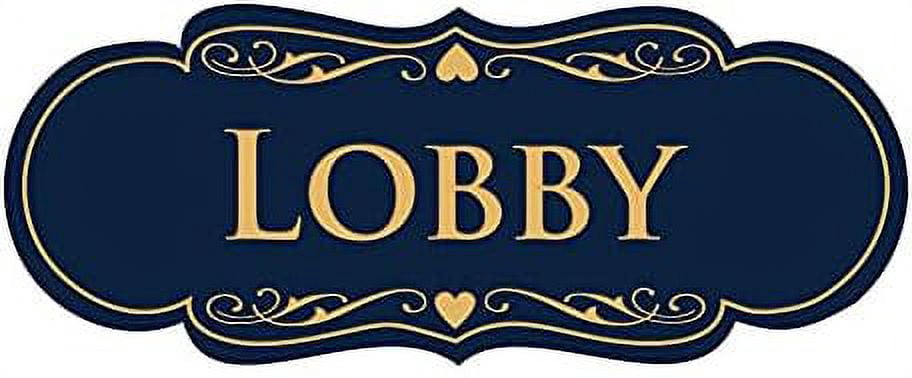 Designer Lobby Sign (Navy Blue/Gold) - Large - Walmart.com