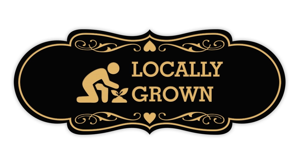 Designer Locally Grown Sign (Black Gold) - Large - Walmart.com