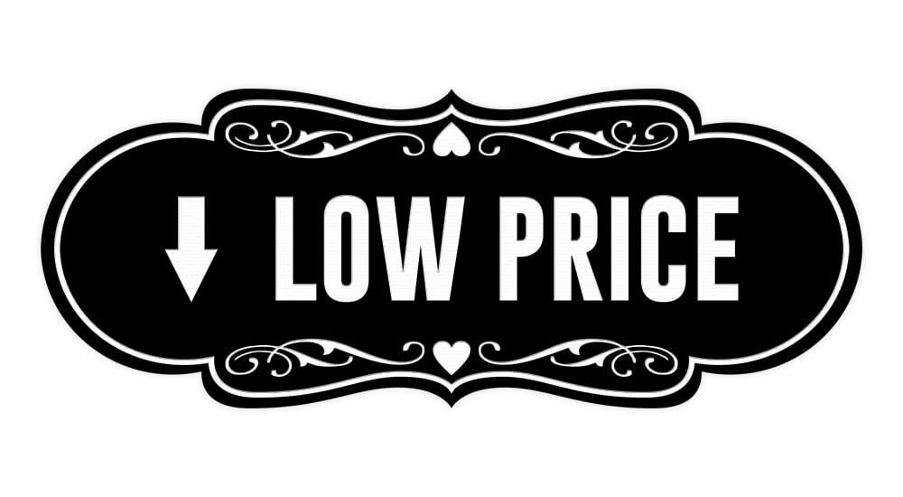 Designer Low Price Sign (Black) - Small - Walmart Business Supplies