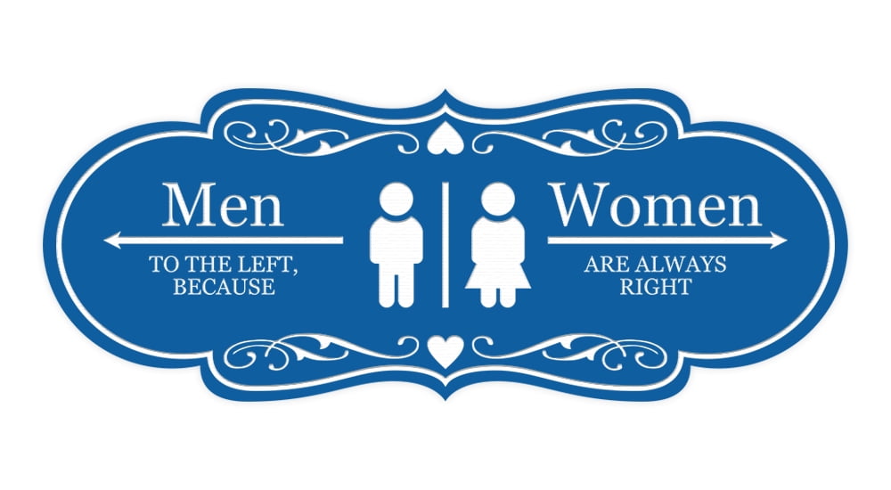 Designer Men to the Left, Because Women are Always Right, Restroom Sign ...