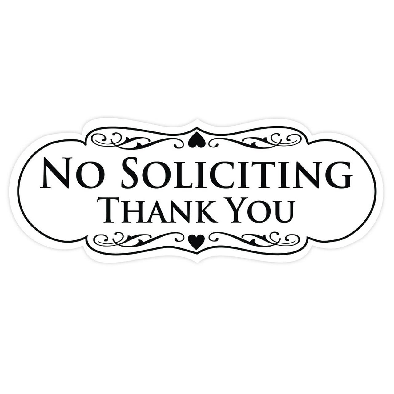 Designer NO SOLICITING Thank You Sign - White Large - Walmart.com