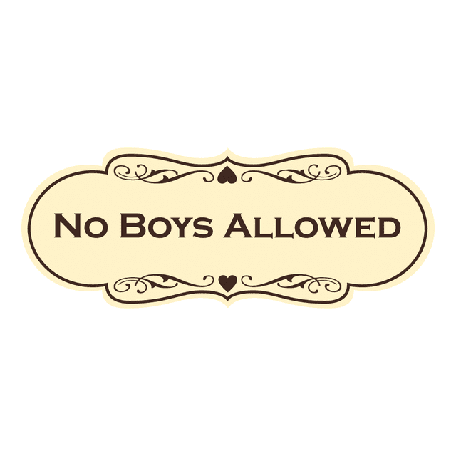 Designer No Boys Allowed Sign (Ivory/Dark Brown) - Medium - Walmart.com
