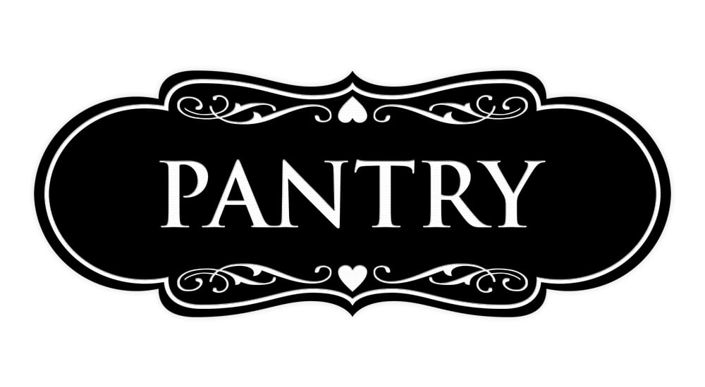 Large Designer Pantry Door Sign in Black - Premium, Laser-Engraved ABS ...