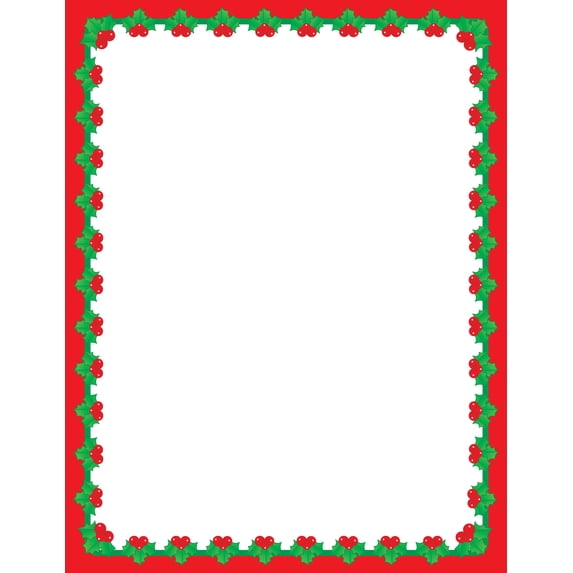 SHAPES ETC. Designer Paper - Christmas Holly (50 Sheet Package ...