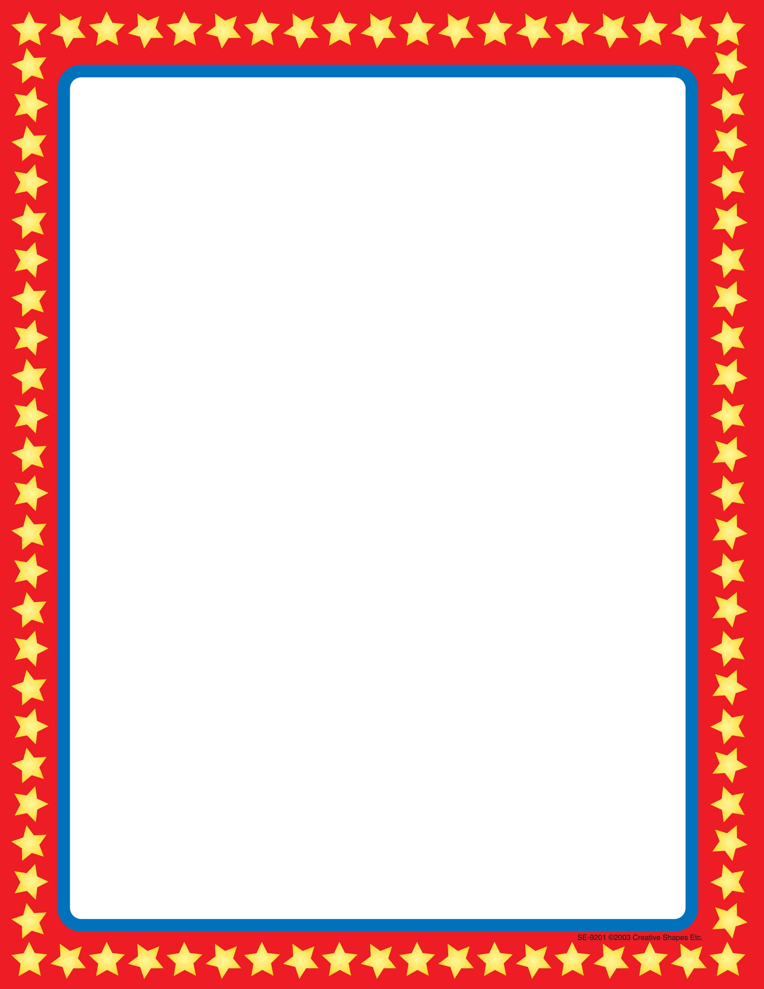 SHAPES ETC. Designer Paper - Star Border (50 Sheet Package) - Walmart.com