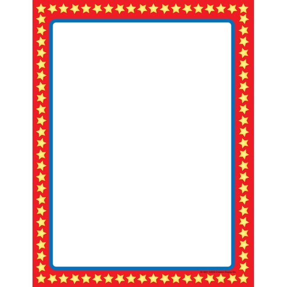 SHAPES ETC. Designer Paper - Star Border (50 Sheet Package) - Walmart.com