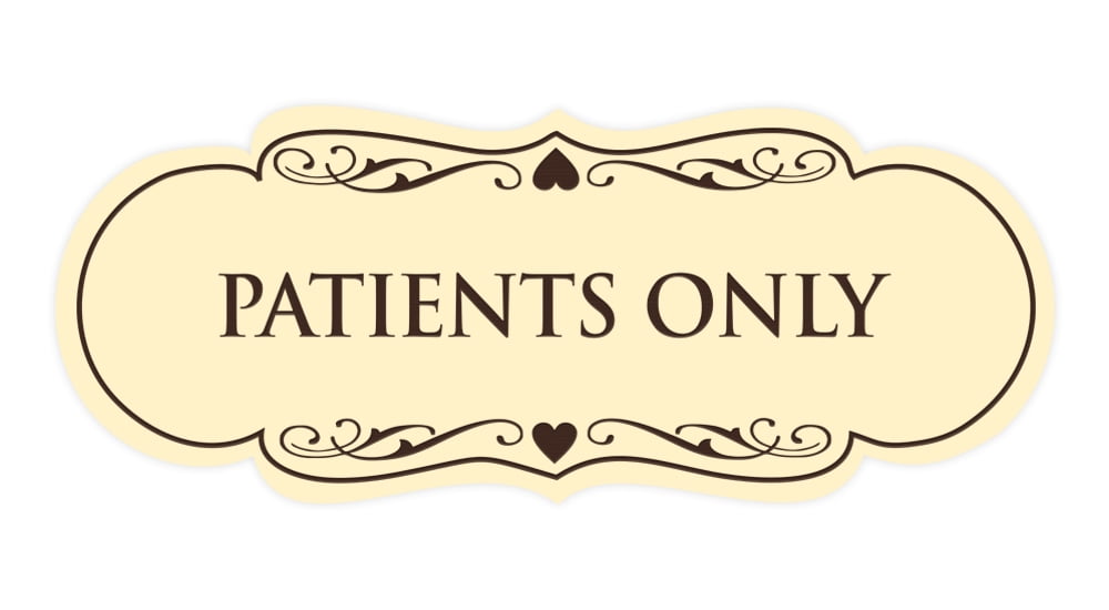 Designer Patients Only Sign(Ivory/Dark Brown) - Large - Walmart.com