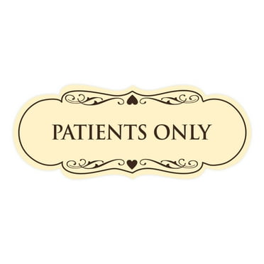 Classic Framed Patients Only Sign (Brushed Silver) - Large - Walmart.com