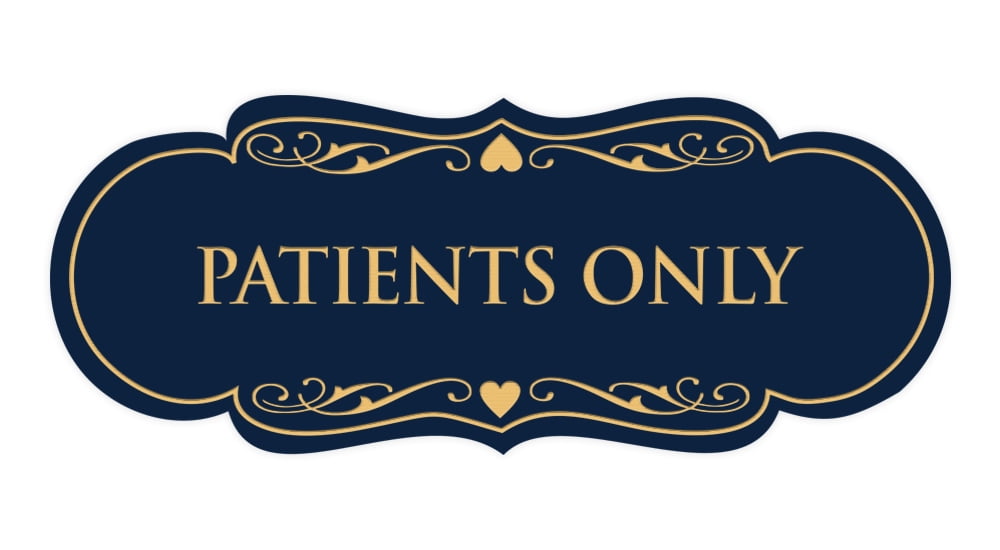 Designer Patients Only Sign(Navy Blue/Gold) - Large - Walmart.com