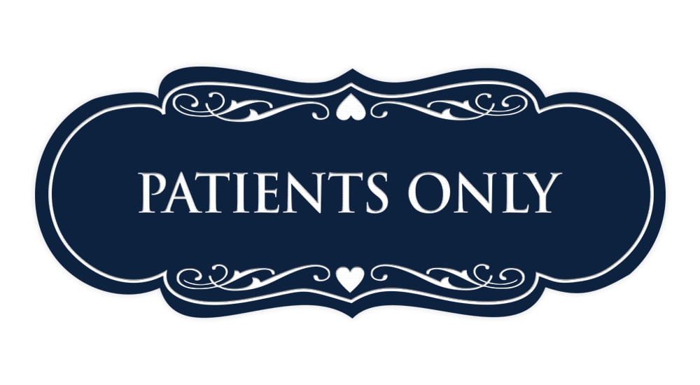Designer Patients Only Sign(Navy Blue / White) - Large - Walmart.com