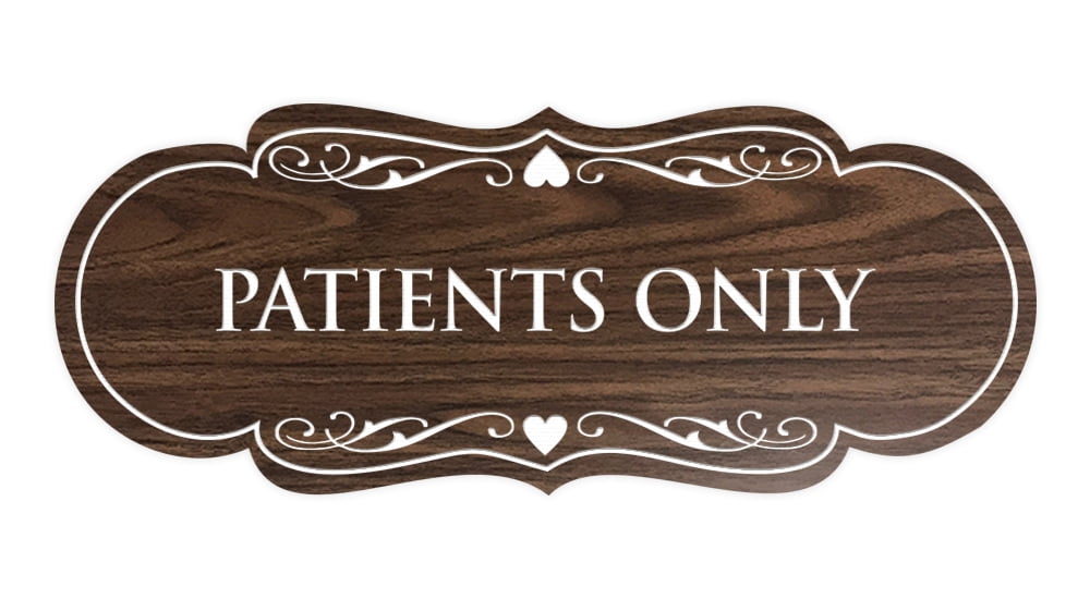 Designer Patients Only Sign(Walnut) - Large - Walmart.com