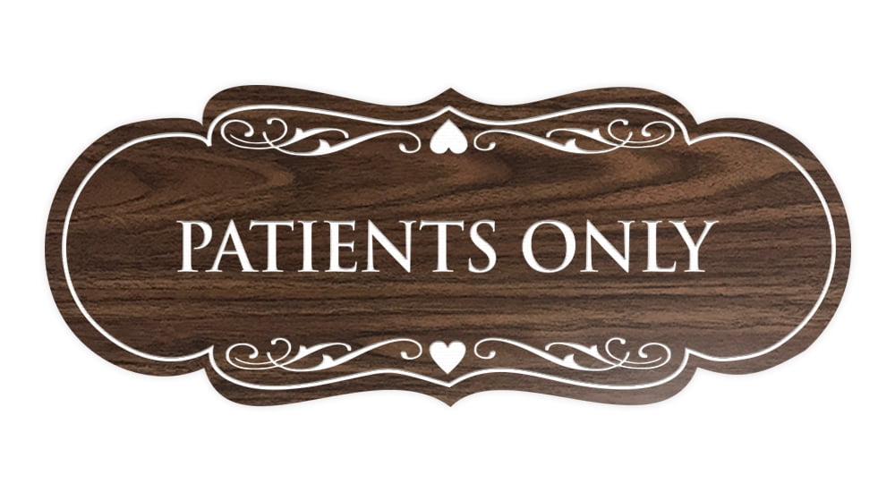 Designer Patients Only Sign(Walnut) - Small - Walmart.com