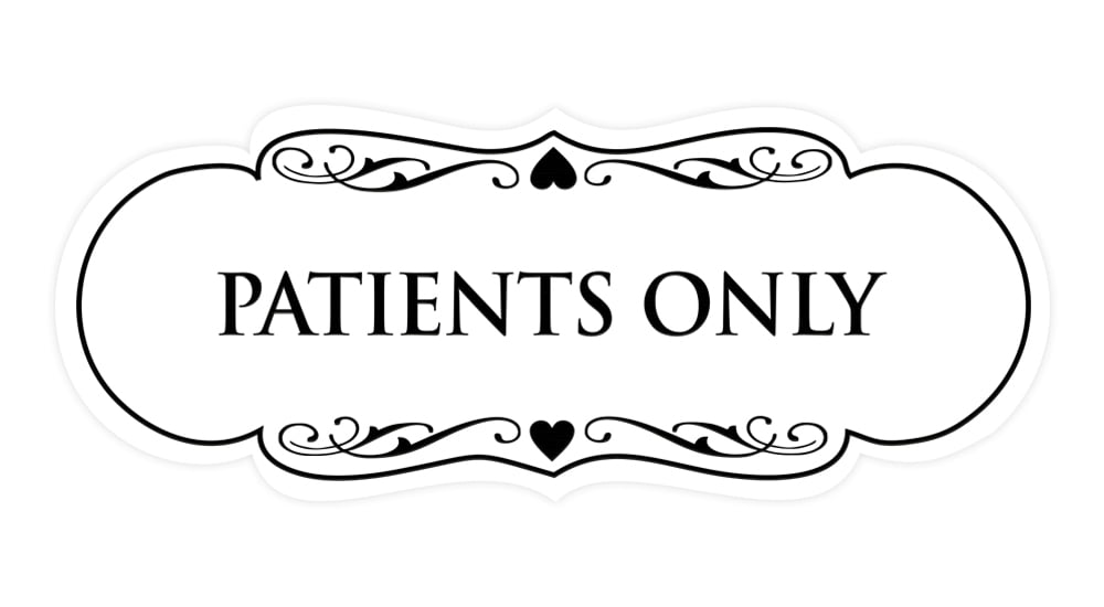 Designer Patients Only Sign(White) - Large - Walmart.com
