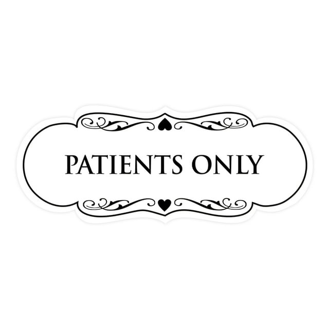 Designer Patients Only Sign(White) - Small - Walmart.com