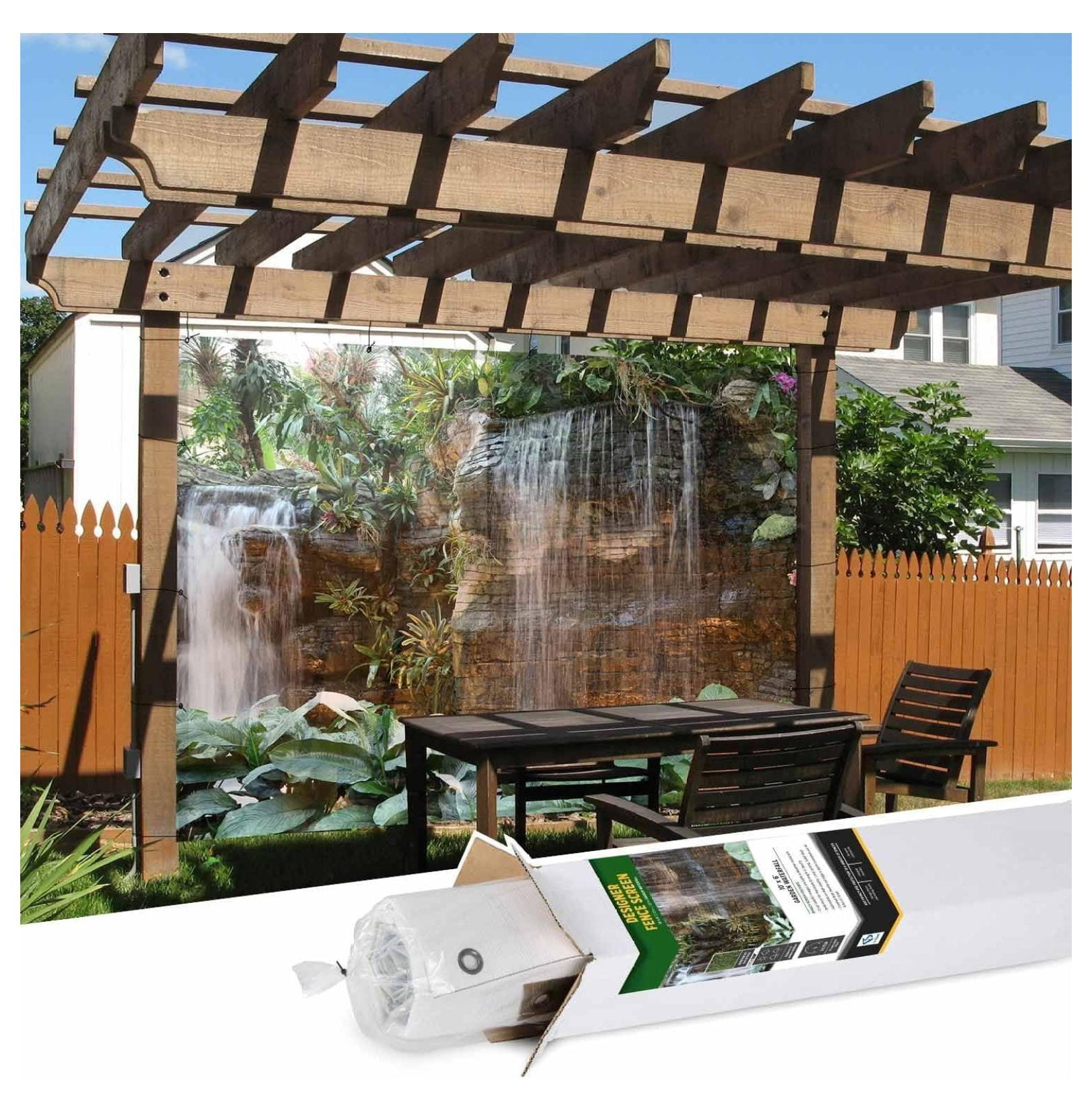 Designer Patio & Gazebo 6ft x 10ft Backdrop Screen - Tropical Garden ...