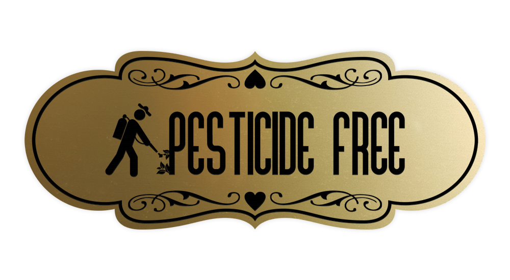 Designer Pesticide Free Sign (Brushed Gold) - Large - Walmart.com