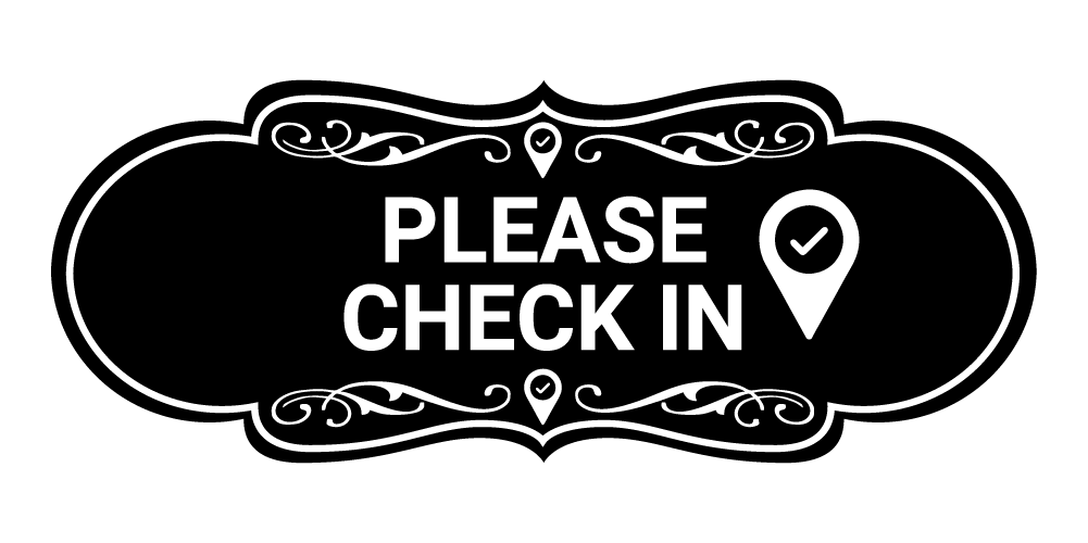 Designer Please Check In Sign (Black) - Large - Walmart Business Supplies