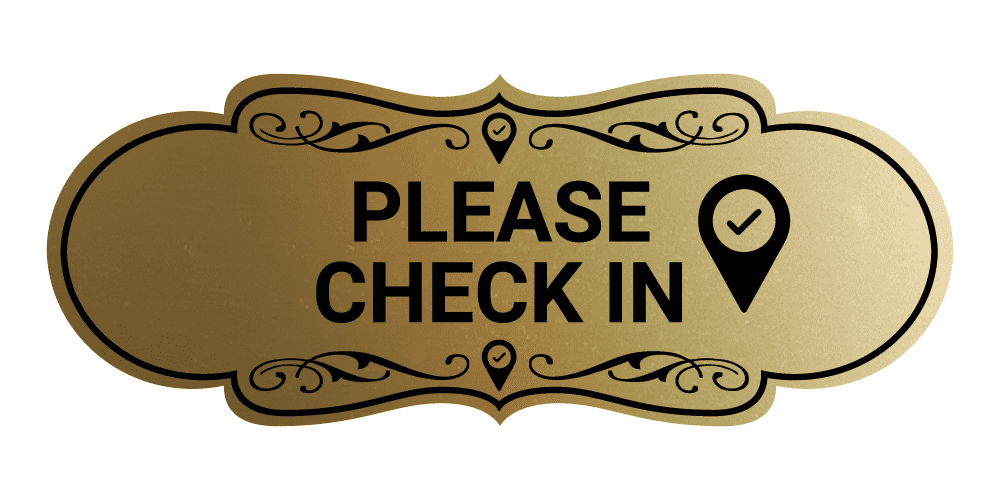 Designer Please Check In Sign (Brushed Gold) - Small - Walmart.com