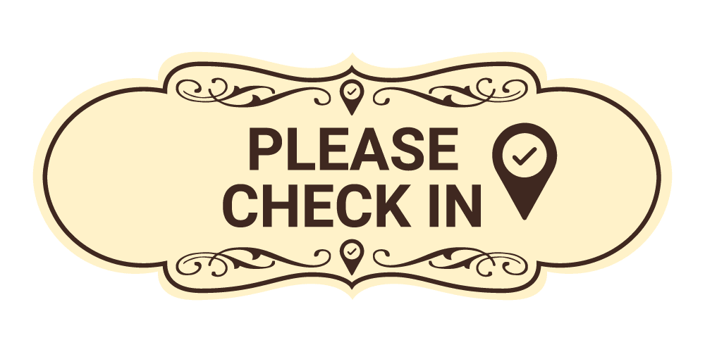 Designer Please Check In Sign (Ivory/Dark Brown) - Large - Walmart.com