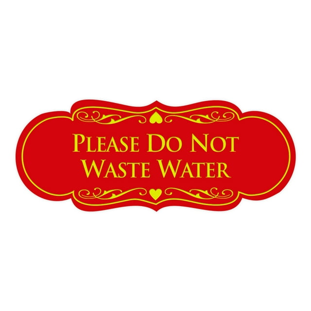 Designer Please Do Not Waste Water Sign(Red/Yellow) - Small - Walmart.com