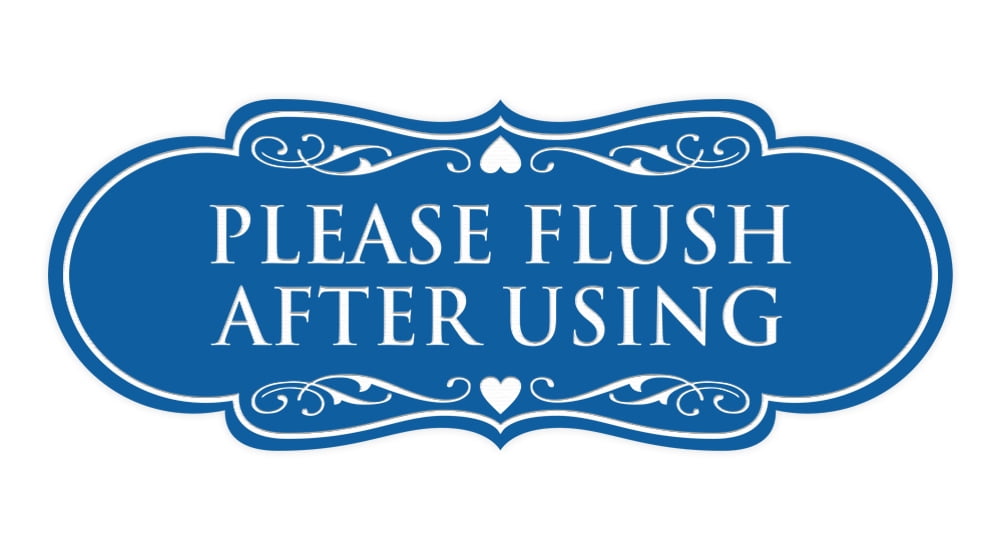 Designer Please Flush After Using Sign (Blue) - Small - Walmart.com