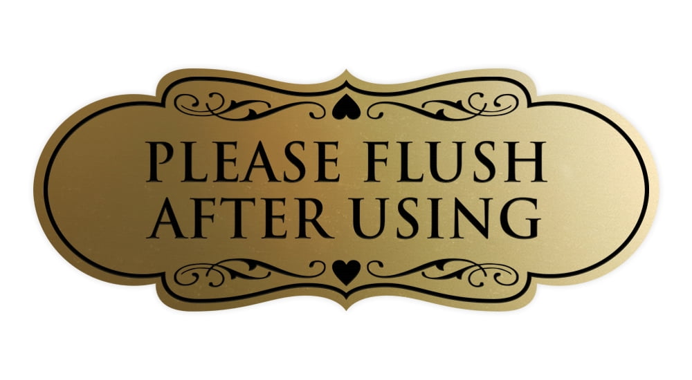 Designer Please Flush After Using Sign (Brushed Gold) - Small - Walmart.com