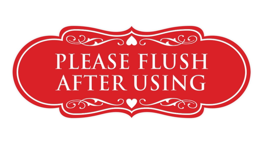 Designer Please Flush After Using Sign (Red) - Medium - Walmart.com