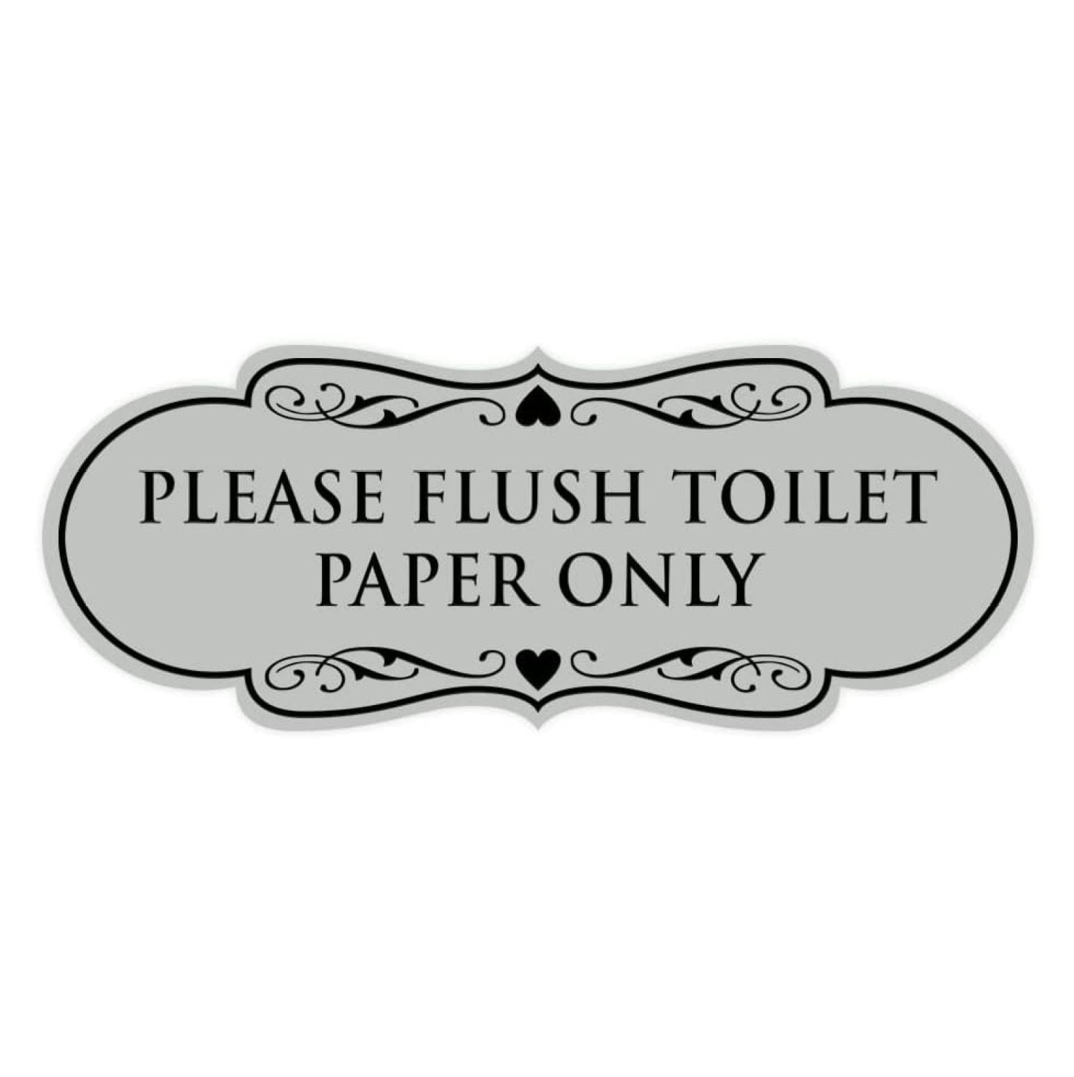Designer Please Flush Sign (Lt Gray) - Small 5 Pack - Walmart.com