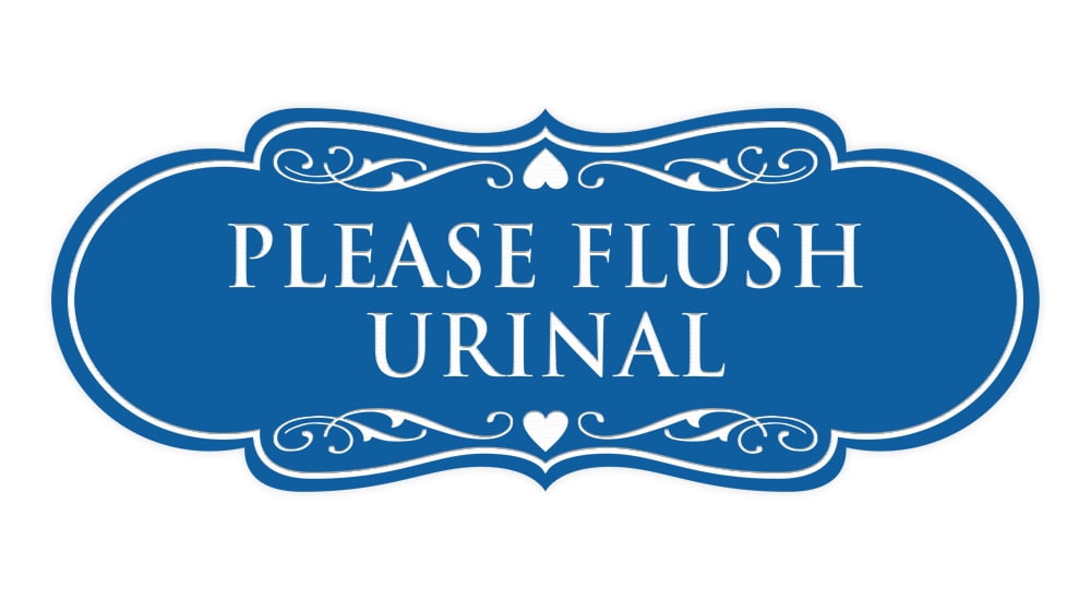 Designer Please Flush Urinal Sign (Blue) - Medium - Walmart.com