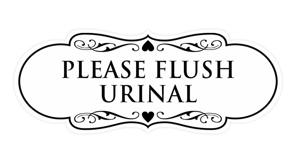 Designer Please Flush Urinal Sign (White) - Large - Walmart.com