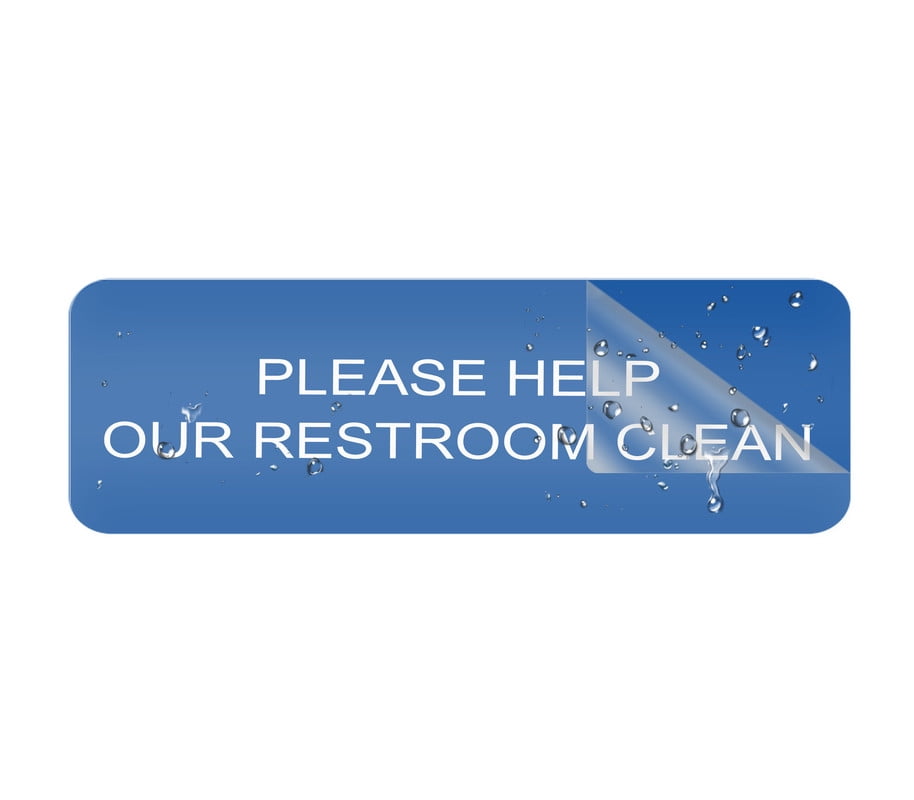 Designer Please Help Keep Our Restroom Clean Sign 10X3 Inch Plastic ...