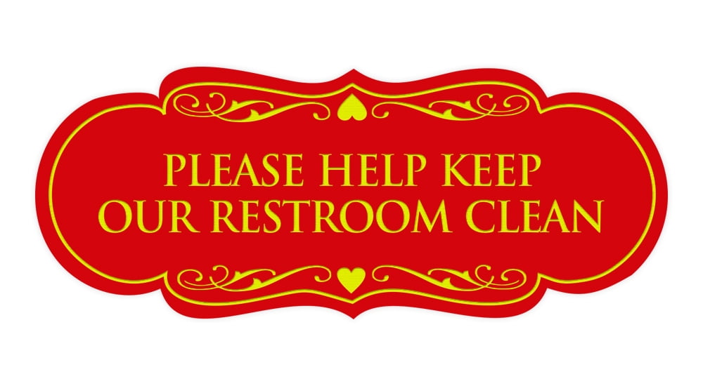 Designer Please Help Keep Our Restroom Clean Sign(Red/Yellow) - Large ...