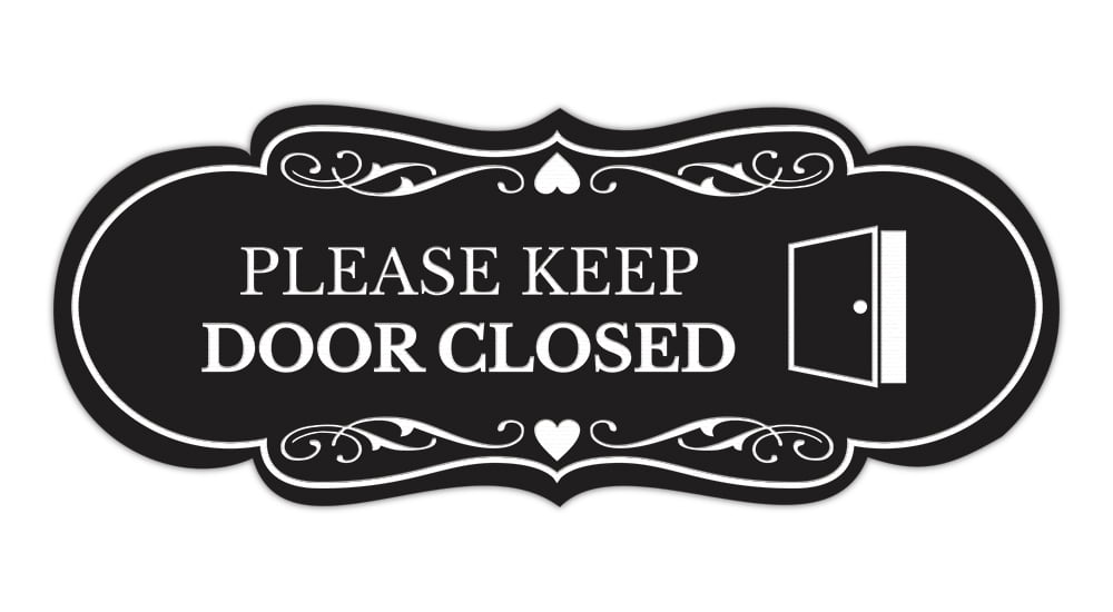 Designer Please Keep Door Closed (Image) Sign (Black) - Medium ...