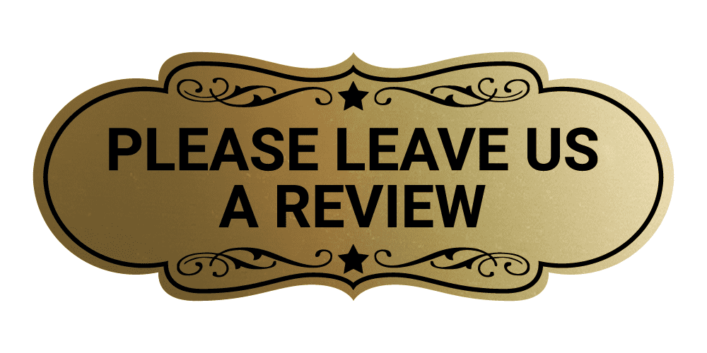 Designer Please Leave Us a Review Sign (Brushed Gold) - Large - Walmart.com
