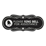 Designer Please Ring Bell for Assistance (Classic Bell) Sign (Black ...
