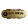 Designer Please Ring Bell for Assistance (Classic Bell) Sign (Brushed ...