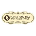 Designer Please Ring Bell for Assistance (Classic Bell) Sign (Ivory ...