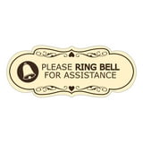 Designer Please Ring Bell for Assistance (Classic Bell) Sign (Ivory ...
