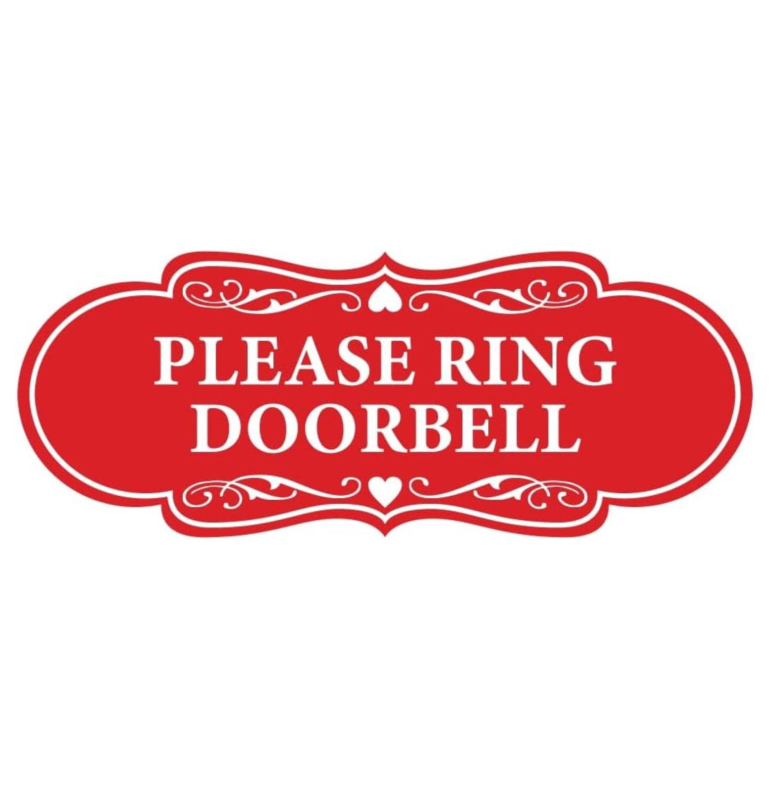 Designer Please Ring Doorbell Sign (Red) - Large 10 Pack - Walmart.com