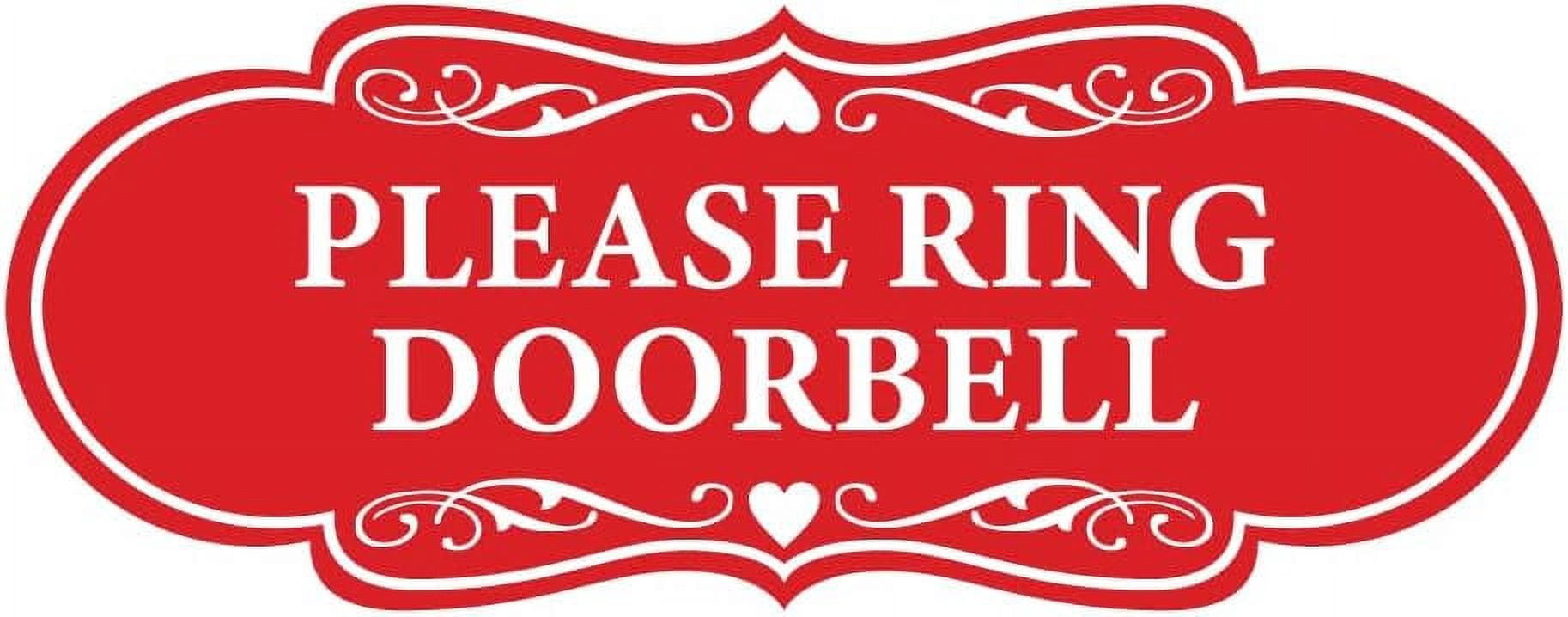 Designer Please Ring Doorbell Sign (Red) - Medium 10 Pack - Walmart.com